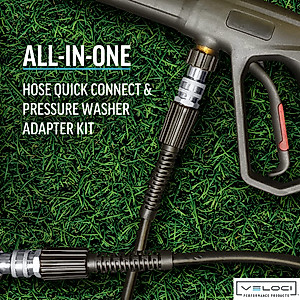 MTM Hydro Stainless Steel Pressure Washer 7-piece Hose Adapter Kit for use with Foam Cannons, Pressure Washers and Hoses