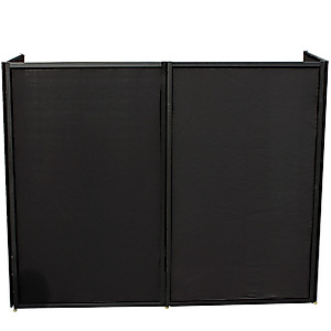 Prox XF-5X3048B 5 Panel Black Frame DJ Facade W-Stainless Quick Release 180 Deg. Hinges