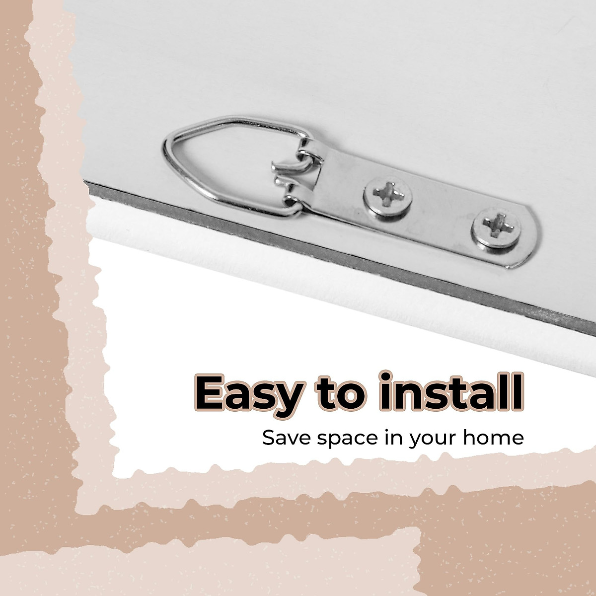 LFT HUIMEI2Y Door Mirror Full Length, Wall-Mounted Mirror Rectangle Tall with Engraving Frame, Over The Door Hanging Mirror for Bedroom, Living Room, Dressing Room, White 50" x14"