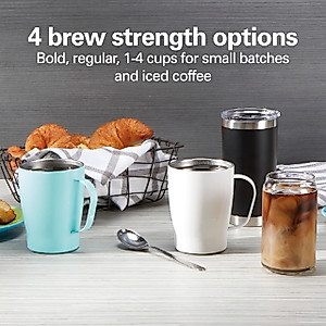 Hamilton Beach One Press Programmable Dispensing Drip Coffee Maker with 12 Cup Internal Brew Pot, Water Reservoir, Black with Chrome (48464)