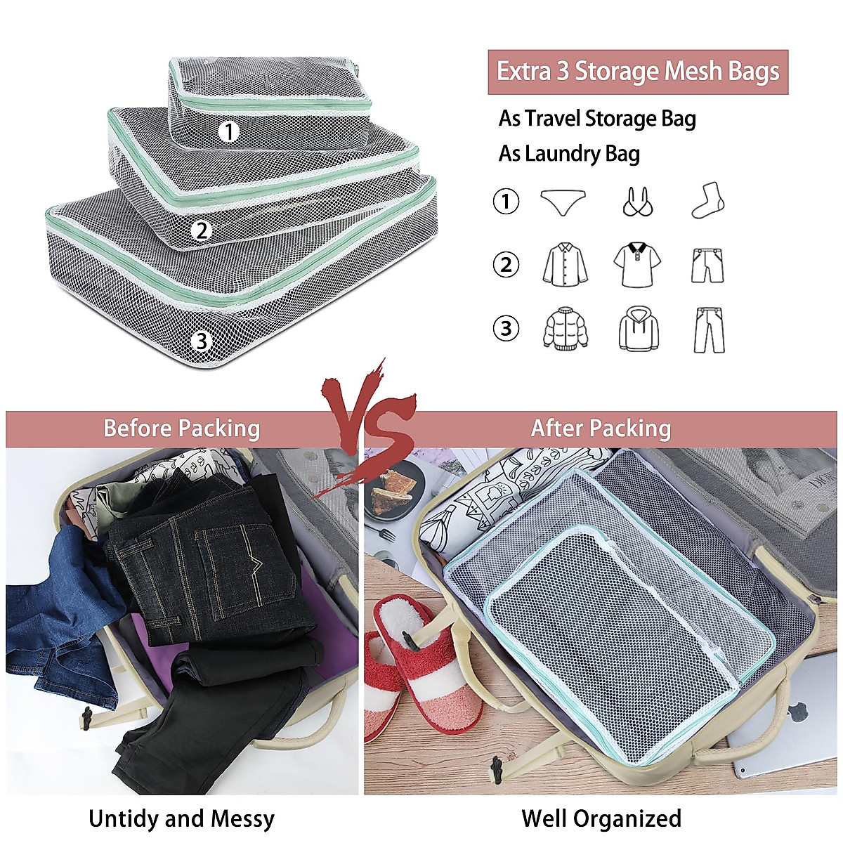 Travel Backpack for Men Women 17 Inch Flight Approved Carry on Backpack Waterproof Large 40L Luggage Daypack Business College Weekender Overnight Laptop Backpack with 3 Packing Cubes, Beige