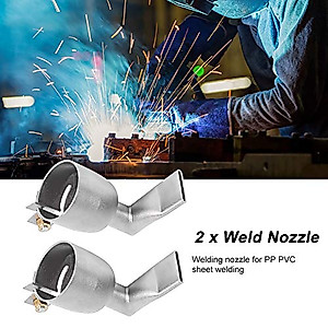 Heat Gun Nozzles, 2pcs 20mm 90 Degree Stainless Steel Hot Air Gun Nozzle, Welding Nozzle Hot Air Gun Attachments, for PP PVC Plastic Sheet Welding
