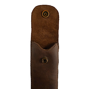 Hide & Drink, Vertical Marker Case for Men and Women, Pen and Pencil Pouch Handmade from Full Grain Leather, Artist Accessory, Bourbon Brown