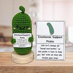 Handmade Emotional Support Crochet Pickled Cucumber Gift, Cute Pickled Cucumber Knitting Doll, Christmas Pickle Ornament (3pcs-e)
