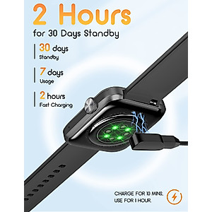 NICEWAT Smart Watch, Fitness Tracker for Women Men with 1.8" Large Touch Screen, Activity Tracker with Heart Rate Sleep Monitor, IP68 Waterproof Smart Wristband for Android iOS (Black)