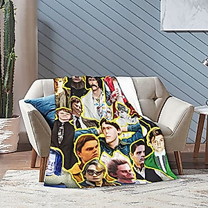 Blanket Evan Peters Soft and Comfortable Warm Fleece Blanket for Sofa, Office Bed car Camp Couch Cozy Plush Throw Blankets Beach Blankets