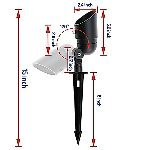 4W LED Landscape Lights Low Voltage Landscape Lighting Spotlights GL103-BKLED8 AC/DC 12V Warm White Waterproof for Driveway,Yard, Lawn,Patio,Walls,Trees,Flags,Outdoor Light (Black, 8 Pack)