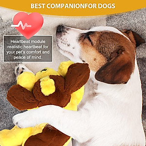OKAMDERT Puppy Heartbeat Toy for Anxiety Relief Soft Comfortable Heartbeat Puppy Toy Calming Aid Heartbeat Plush Toy Dog Behavioral Aid Toy Heartbeat Stuffed Animal Dogs Heartbeat Simulator Yellow