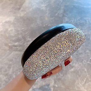 XianghuangTechnology Hard Shell Sunglasses Case,Bling Crystal Rhinestone Large Eyeglass Case Fits Most Sunglasses (White)