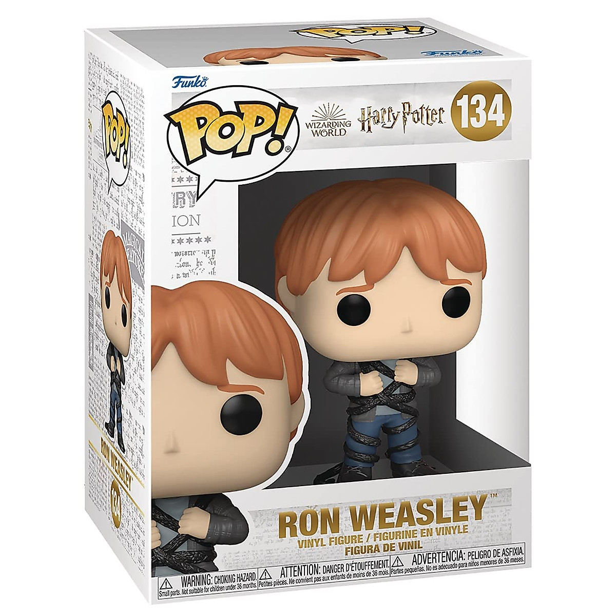 HARRY POTTER 20th Anniversary - Ron Weasley in Devil's Snare Funko Pop! Vinyl Figure (Bundled with Compatible Pop Box Protector Case), Multicolor, 3.75 inches
