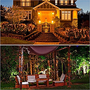 SEMILITS Halloween Decoration String Lights 100LED Orange Solar String Lights for Garden Home