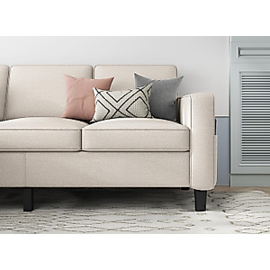 Woyomeub Sectional Sofa 78" Couch Couches for Living Room with Storage Ottoman Beige Modern L Shaped 3 Seater Sofas for Small Space Dorm APT