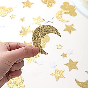 Twinkle Twinkle Little Star Baby Shower - Star Confetti For First Birthday, Over The Moon Theme Party Decorations Supplies With Baby Boy Girl, Party Photo Props For Baby Shower