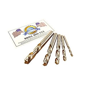 Drill Hog USA 5 Pc Left Handed Drill Bit Set Niobium Nb41