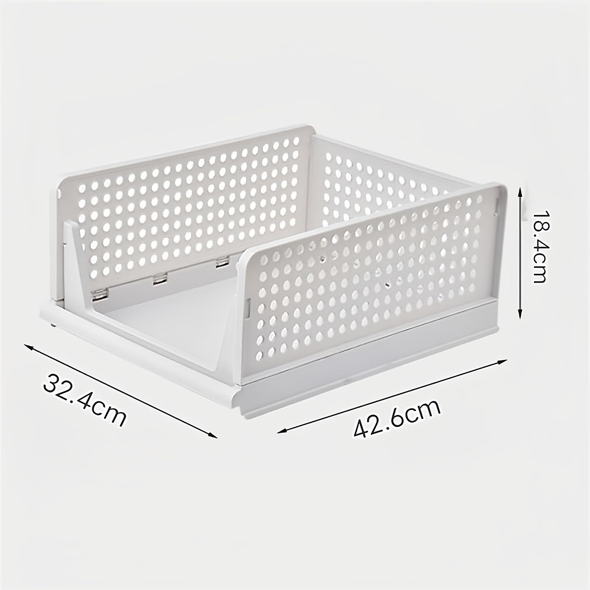 VVoodeinck 4 Drawer Style Wardrobe Storage Boxes with Stackable Plastic Storage Basket Wardrobe Storage Box Kitchen Bathroom Bedroom Office Storage Box Layered Storage Box（17*13*7IN）