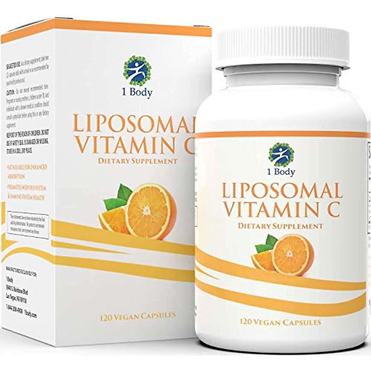 Liposomal Vitamin C Capsules 1200mg – Collagen Support, Powerful Antioxidant Boost, High Dose & High Absorption VIT C Ascorbic Acid Pills – 60 Servings – Easy to Swallow Capsules
