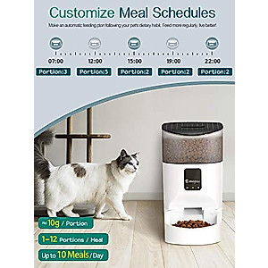 VavoPaw 7L Automatic Cat Feeder, WiFi Enabled Smart Food Dispenser for Cats, Dogs & Small Pets with APP Control, Programmable Timer, Voice Recorder and Portion Control Up to 10 Meals per Day, White