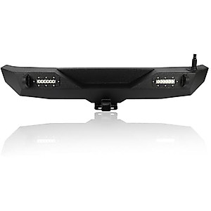 cciyu Rront Bumper and Rear Bumper Compatible for 2007-2018 for Jeep, Wrangler JK with D-ring with and Tire Carrier