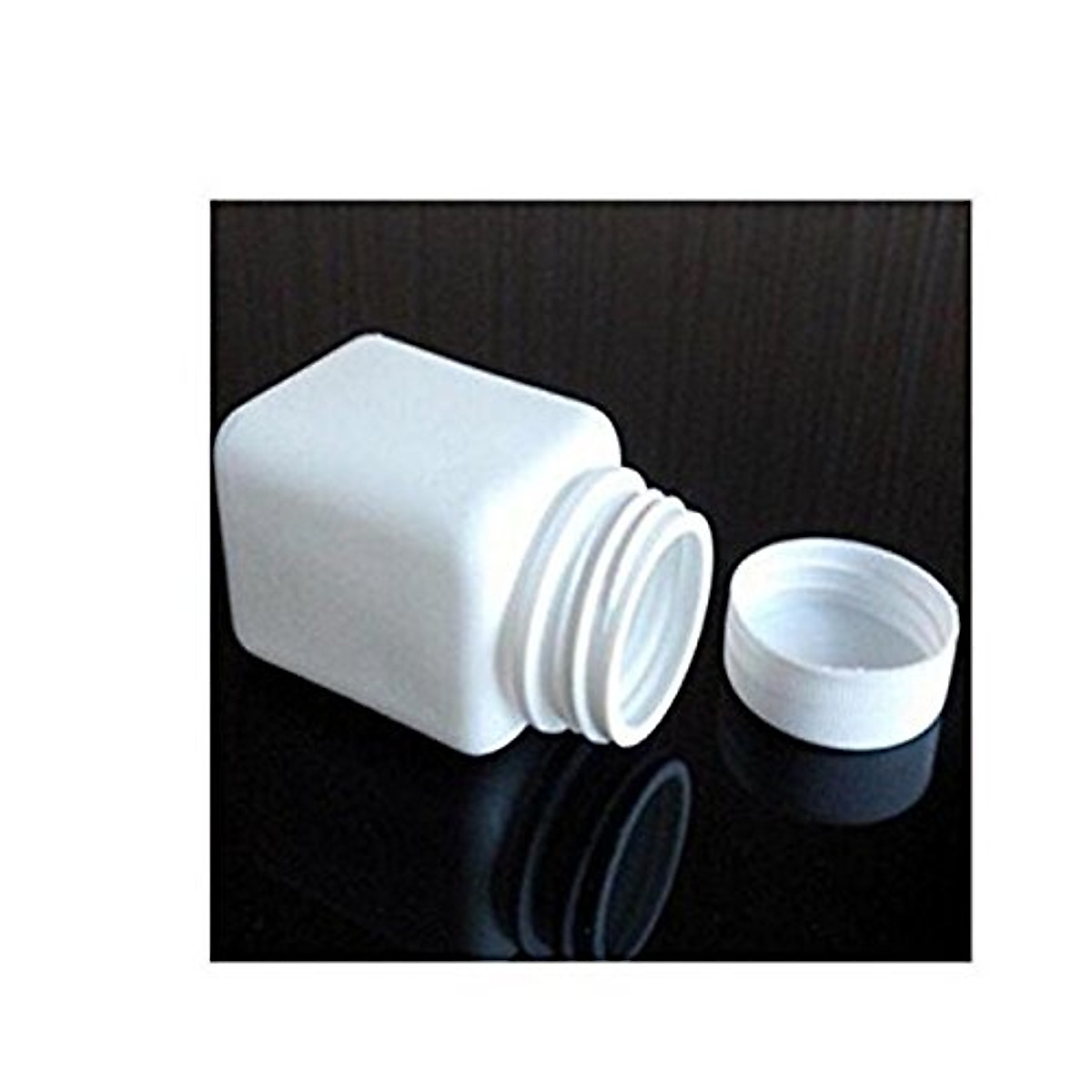 12PCS 60ML 2OZ Empty White Square Capsule Bottles with Screw Cap Portable Case for Vacation Travel Daily Life