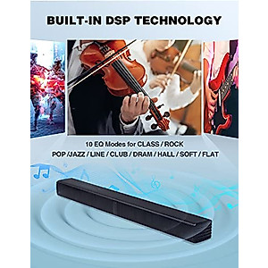 Puxinat 2 in 1 Separable Sound Bars for TV, 2.2 Channel 32Inch Bluetooth 5.0 TV Speaker for Surround Sound System, Built-in Dual Subwoofer, Bass Adjustable, Remote Control Included