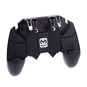 AK66 Six Finger All- in- One Mobile Game Controller Fire Key Button for Mobile Game Eating Chicken Artifacts Game Handle (Black) Cell Phone Automobile Accessories