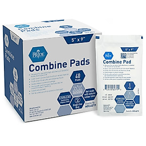 MED PRIDE Sterile Abdominal- ABD Combine Pads| 40-Pack, 5 x 9 Inches| Extra Absorbent & Thick, Individually Wrapped Wound Dressing, First Aid Pads| Surgical-Grade, Nonstick- for Heavy Leakage, Post Op
