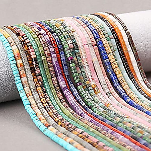 150PCs Natural African Transvaal Jade Spacer Beads, Loose Semi Precious Flat Round Gemstone Heishi Disc Stone Beads for Beading Jewelry Making 4mm*2mm 38cm