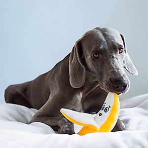 CHEWFFON Dog Toys, Dog Banana Toy, Dog Plush Toy, Squeaky Dog Toys, Dog Chew Toys, Dog Stuffed Toys for Boredom, Cute Soft Puppy Gifts Toy for Small, Medium and Large Size Dogs (Banana)