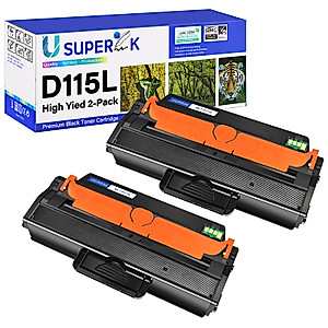 SuperInk 2 Pack Premium High Yield Toner Cartridge Replacement Compatible for Samsung MLT-D115L 115L MLT-D115S Work with Xpress SL-M2830DW SL-M2870FW SL-M2820DW M2880FW SL-M2620 M2670 Printers
