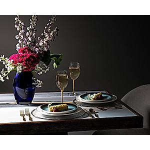 Barski Goblet - Red Wine Glass - Crystal Glass - Water Glass - Shiny Gold Stem - Stemmed Glasses - Set of 6 Goblets - 18 oz Made in Europe