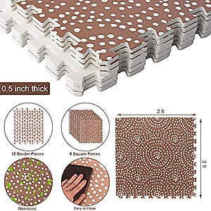 Soft Step Play Mat - Extra Large 4ft x 6ft Non-Toxic Creative Baby Play Mat - Interlocking Foam Tiles for Toddlers and Kids (Circular Dots)