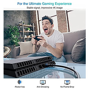 BlueRigger 4K HDMI Cable 25FT (4K 60Hz HDR, HDCP 2.3, High Speed 18Gbps, in-Wall CL3 Rated) - Compatible with PS5/PS4, Xbox, Roku, Apple TV, HDTV, Blu-ray, PC