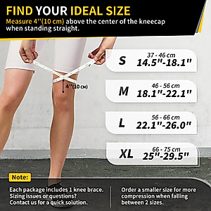 CAMBIVO Anti-chafing Knee Brace for Knee Pain with Side Stabilizers for Women and men, Adjustable Compression Knee Support with Patella Gel Pads, Relief Meniscus Tear, ACL, MCL, Arthritis (1 Pack)