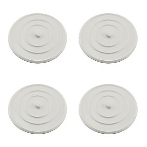 Ruiwaer 4PCS White Flat Suction Sink Stopper Rubber Silicone Shower Drain Bath Plug Stopper Bathtub Drain Stopper Plug Sink Plug Universal Sink Stopper for Kitchens, Bathrooms and Laundries
