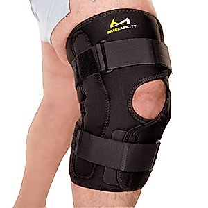 BraceAbility Hinged Obesity Knee Brace - Plus Size to Overweight Wraparound Support for Womens and Mens Arthritis Treatment, Bariatric Joint Pain Relief, Kneecap Instability, Ligament Weakness (6XL)