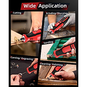 Cordless Rotary Tool Kit, 8V Cordless Die Grinder 146pcs Accessories, 32000RPM 5-Speed Multi Power Carving Tools, 2.0Ah Rechargeable Battery, for Sanding, Polishing, Engraving, Drilling, Cutting, DIY