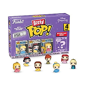 Funko Bitty Pop! Disney Princess Mini Collectible Toys - Cinderella, Snow White, Aurora & Mystery Chase Figure (Styles May Vary) 4-Pack