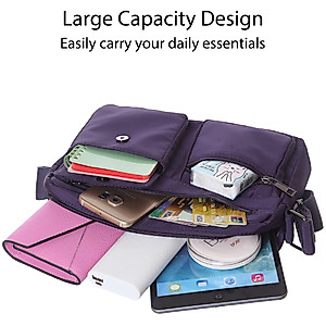 TENXITER Casual Crossbody Bags for Women Multi-Pocket Shoulder Handbags Waterproof Messenger Bag Nylon Purses Travel Pocketbook