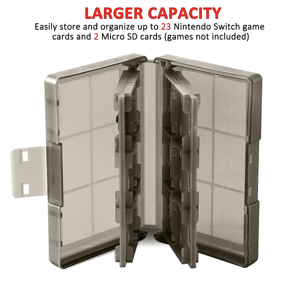 Xahpower Game Card Case Holder for Nintendo Switch, 24-in-1 Game Storage Case Compatible with Nintendo Switch/ Switch Lite/ Switch Oled Catridge Storage Box Black