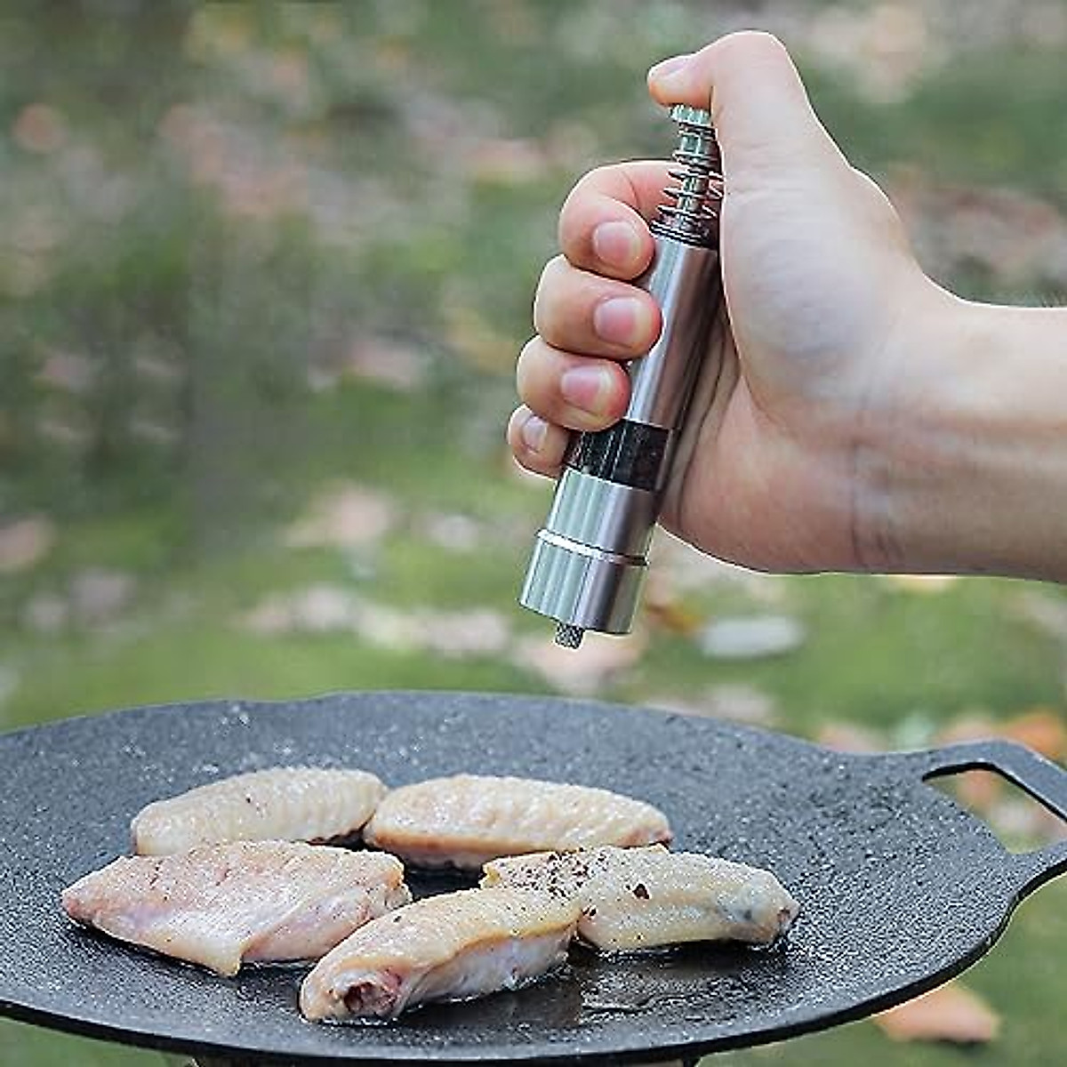 Manual And Grinder Set Thumb Push Mill Stainless Steel Sauce Grinders With Metal Holder Kitchen Mill