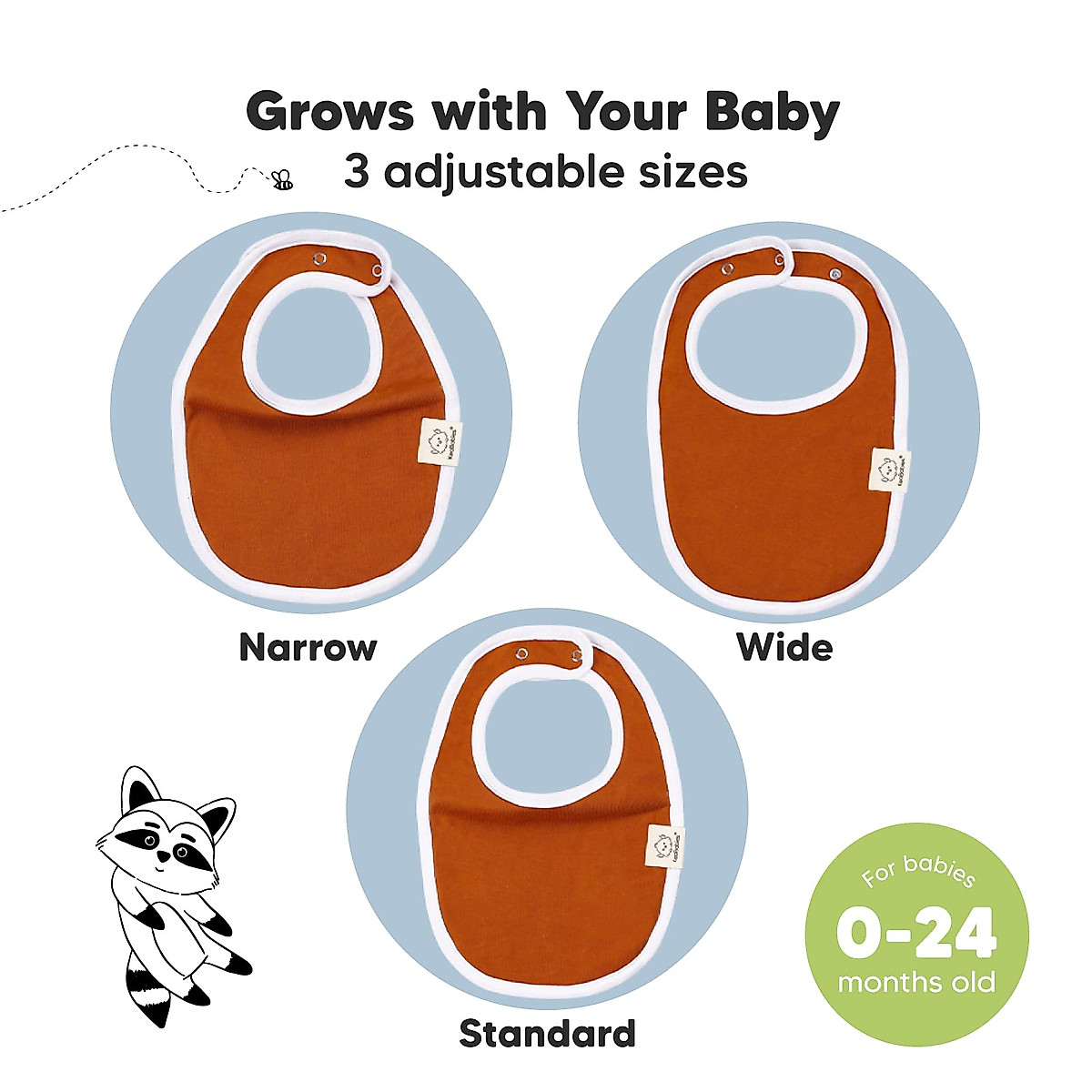 8-Pack Organic Baby Bibs for Boys, Girls - Soft Cotton Drooling and Teething Bibs for Baby Girl & Boy, Extra Absorbent, Easy to Clean & Put On for Toddler, Newborn, Infant 0-24 Months (Basics)