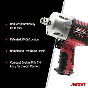 AIRCAT Pneumatic Tools 1778-VXL 3/4-Inch Vibrotherm Drive Composite Impact Wrench 1700 ft-lbs