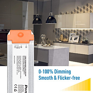 PLUSPOE 24V 120W Dimmable Led Driver, 110V AC to 24V DC Low Voltage Power Supply Dimming Transformer for 24V LED Strip Lights,Compatible with Lutron, Leviton and Other Wall Dimmer