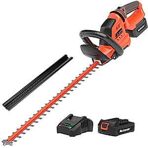 Hedge Trimmer Maxlander Hedge Trimmer Cordless with 22”Dual-Action Blade, Electric Hedge Trimmer Include 20V 2.0Ah Battery and Fast Charger