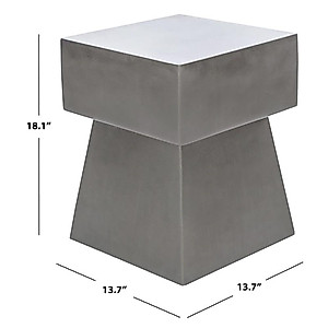 SAFAVIEH Outdoor Collection Zen Mushroom Modern Dark Grey Concrete Accent Table (Fully Assembled)