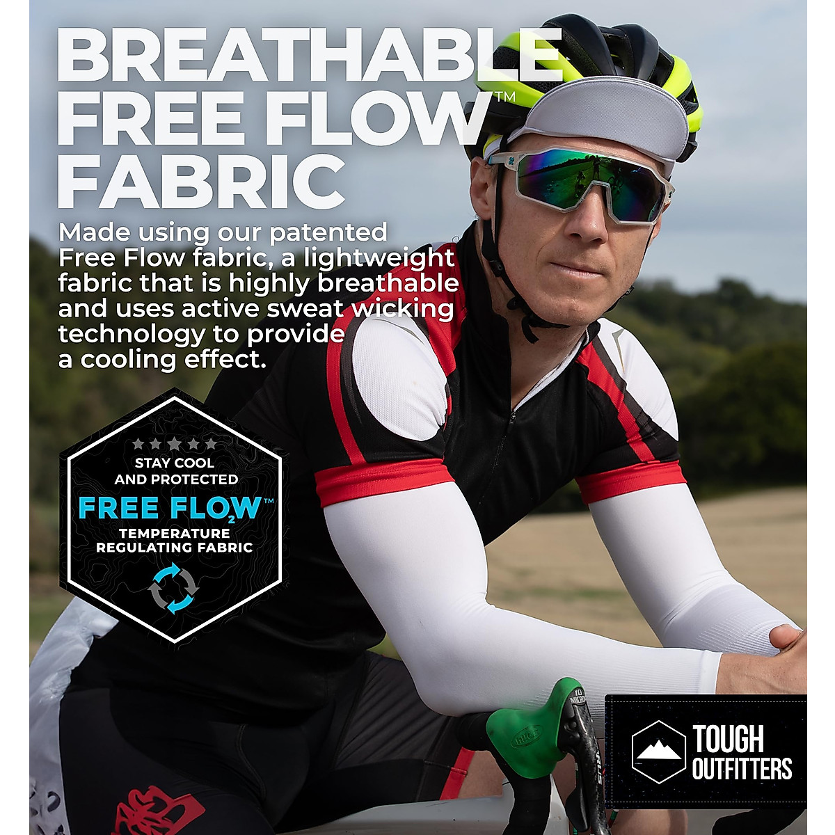 Tough Outdoors Sun Protection Sleeves - UV Arm Sleeves for Men and Women - Golf Cooling Arm Sleeves - Baseball Sun Sleeves