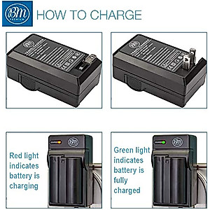 BM Premium 2 Pack of EN-EL15C High Capacity Batteries and Charger for Nikon Z5, Z6, Z6 II, Z7, Z7II D780, D850, D7500, D500, D600, D610, D750, D800, D800E, D810, D810A, D7000, D7100, D7200 Cameras