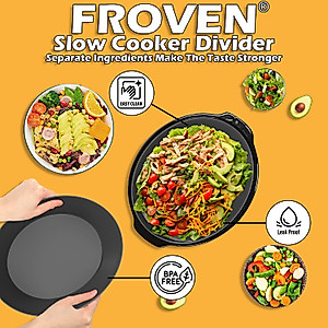 FROVEN 6 Quart Silicone Crockpot Liners. Thickened, Weighted and Sturdy Reusable Slow Cooker Liners Oval Compatible with most 6 QT Crock Pot Liners Slow Cooker Accessories. Leakproof, Dishwasher Safe