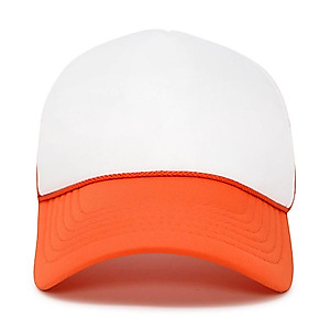 DALIX Two Tone Trucker Cap in Orange and White Hat