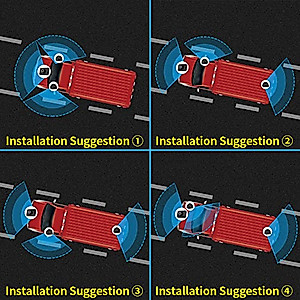 VSYSTO 3CH Truck Dash Cam, 3" LCD Screen HD 1080P Front & 720P Sides Backup Camera, Waterproof Infrared Night Vision Lens DVR for Semi Trailer Van Tractor Car Vehicle RV, G-Sensor Loop Recording